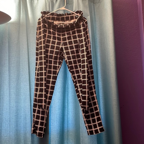 SHEIN | Pants & Jumpsuits | Selfbelted Grid Pants | Poshmark
